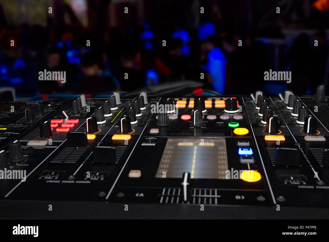 DJ stand in the club glow Stock Photo - Alamy