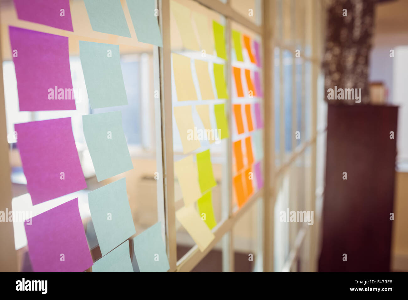 Wall with post-it on Stock Photo - Alamy