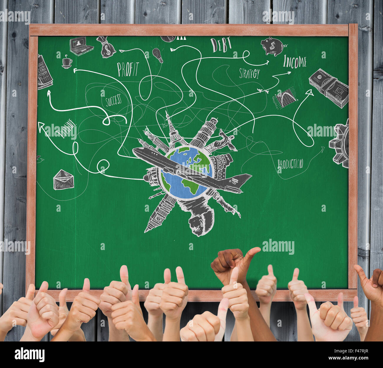 Composite image of hands giving thumbs up Stock Photo - Alamy