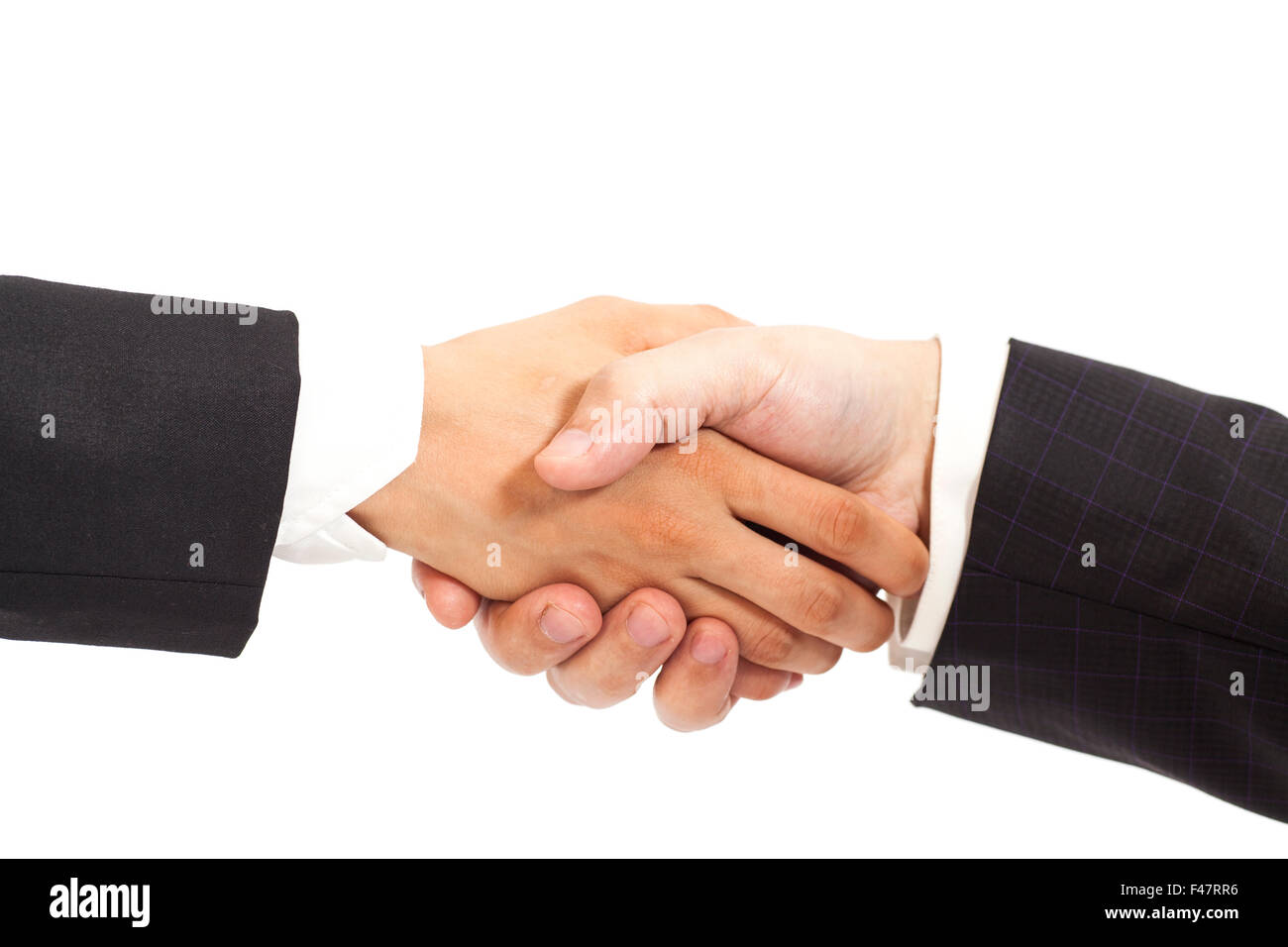 Handshake isolated on white background Stock Photo - Alamy