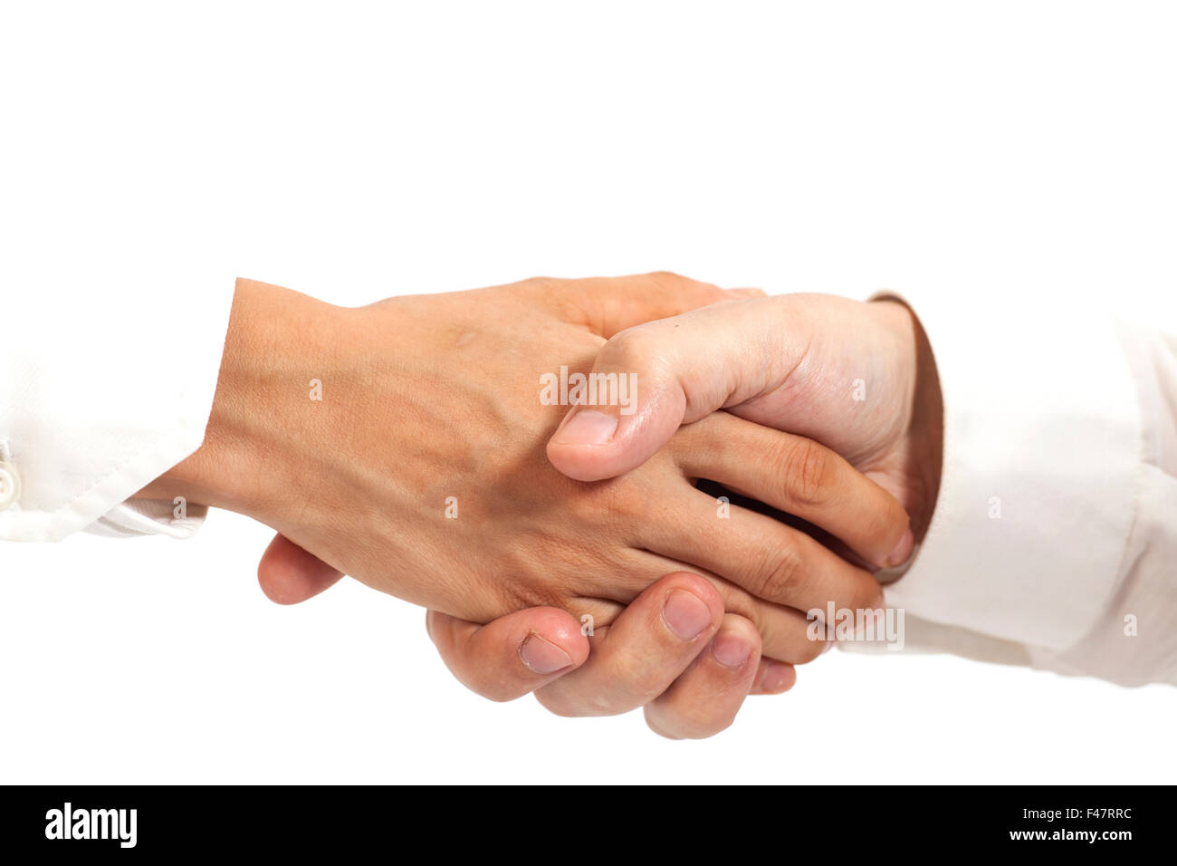 Handshake isolated on white background Stock Photo - Alamy