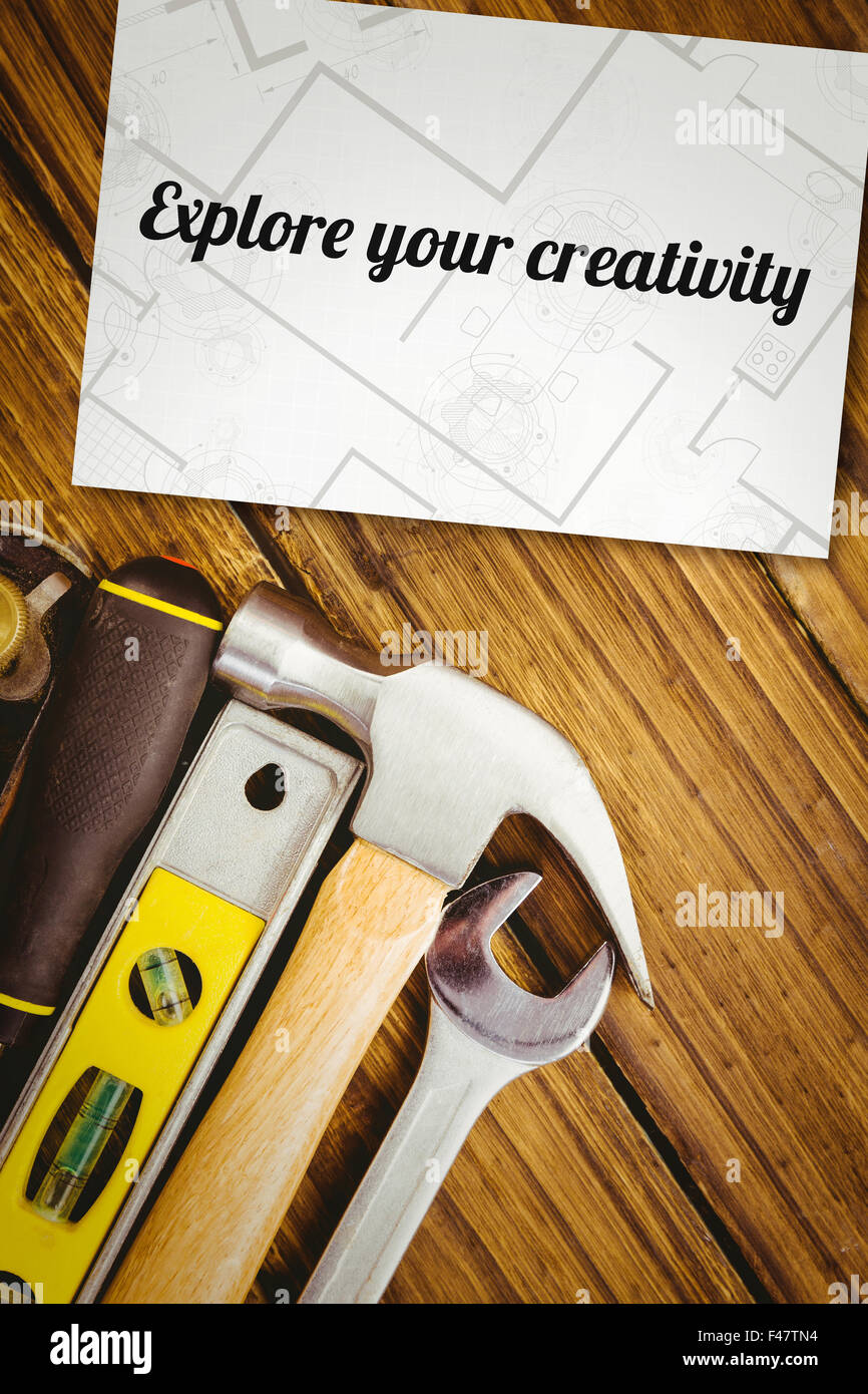 Explore your creativity against white card Stock Photo - Alamy