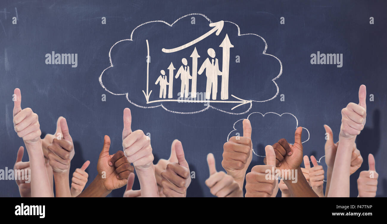 Composite image of hands showing thumbs up Stock Photo - Alamy