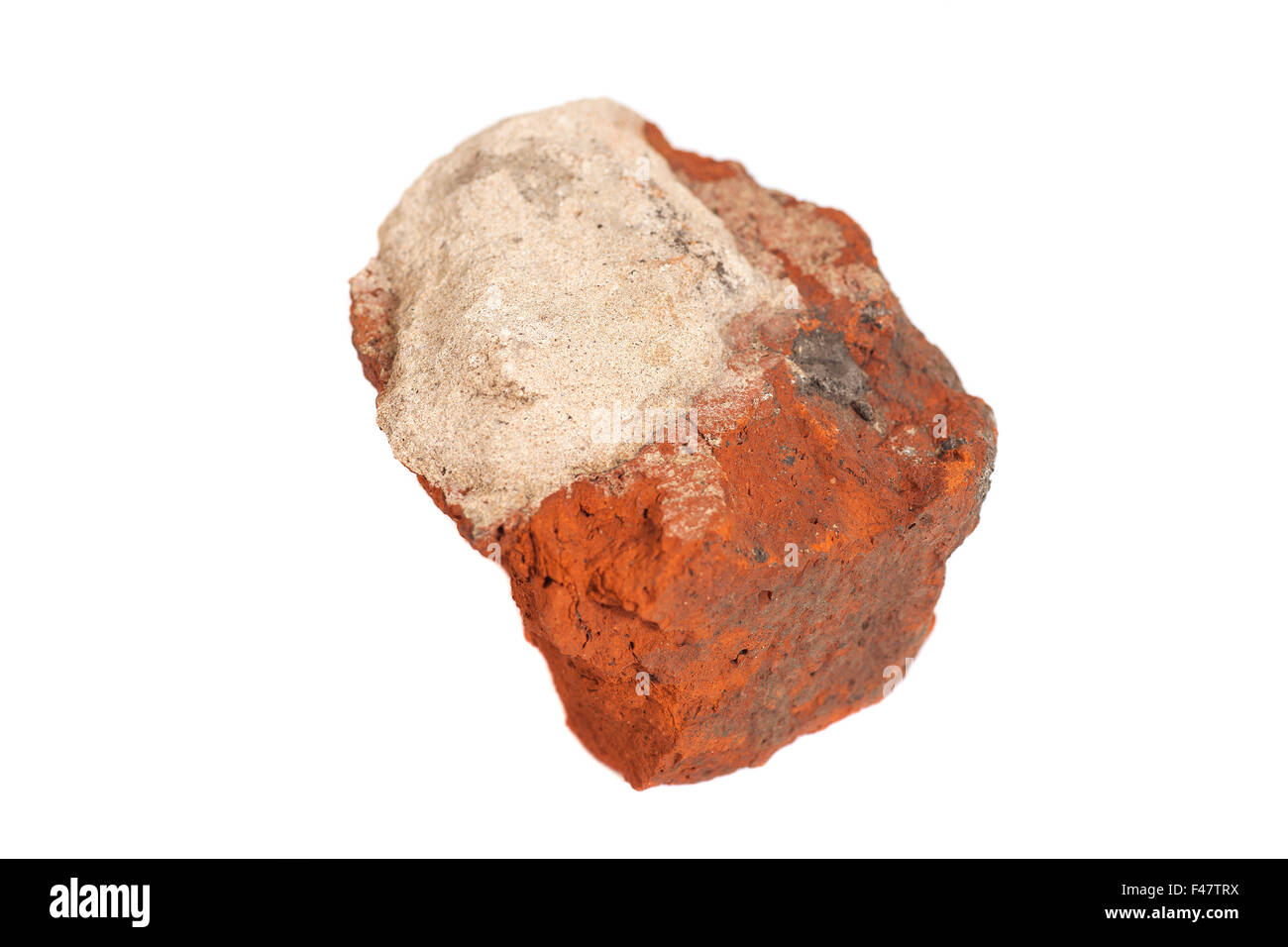 Piece of broken red brick isolated on white background Stock Photo - Alamy