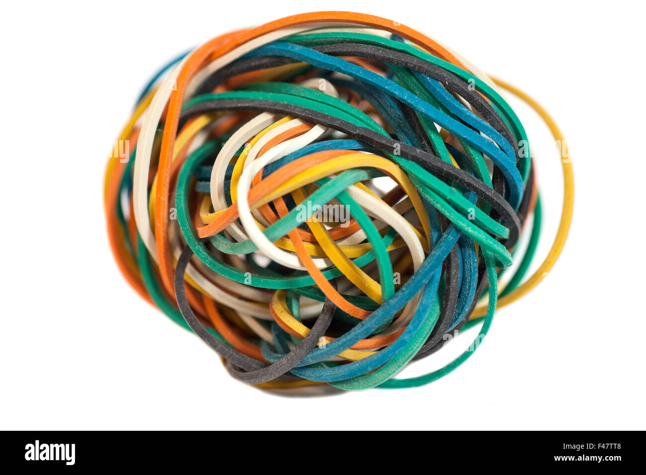 Colorful rubber band ball isolated on white background Stock Photo - Alamy