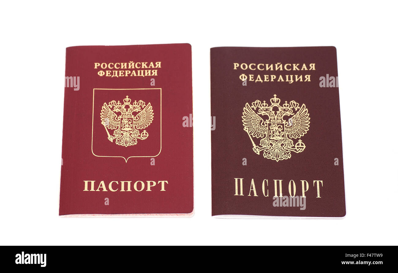 Russian Passports isolated on white Stock Photo - Alamy