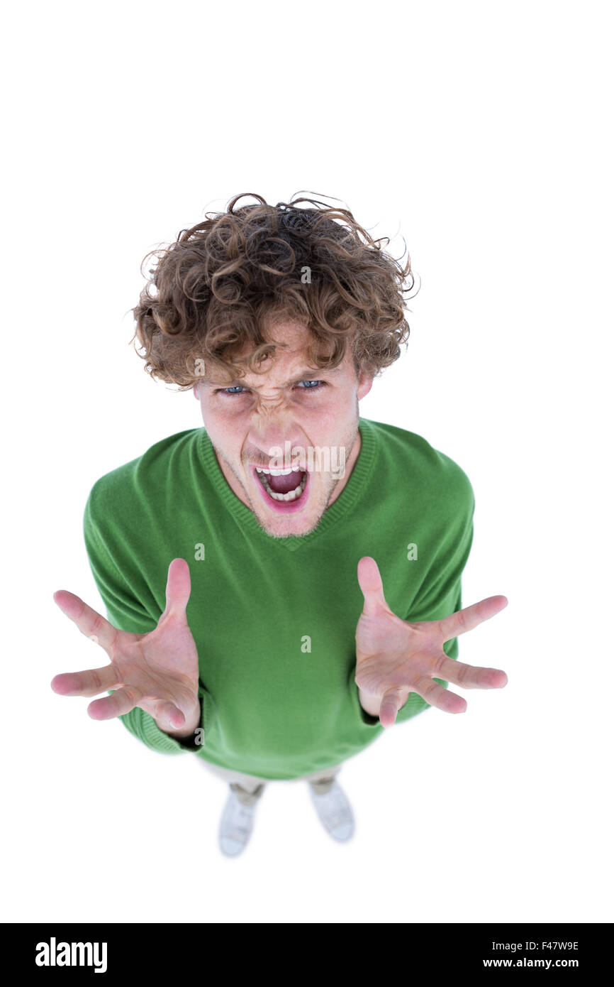 Angry casual man looking at camera Stock Photo - Alamy