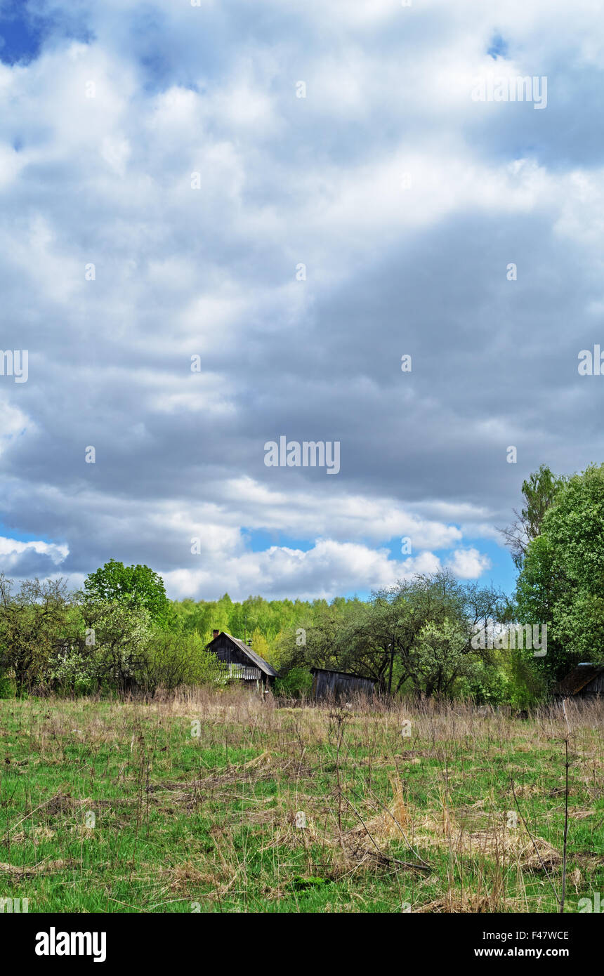 Village spring landscape Stock Photo - Alamy