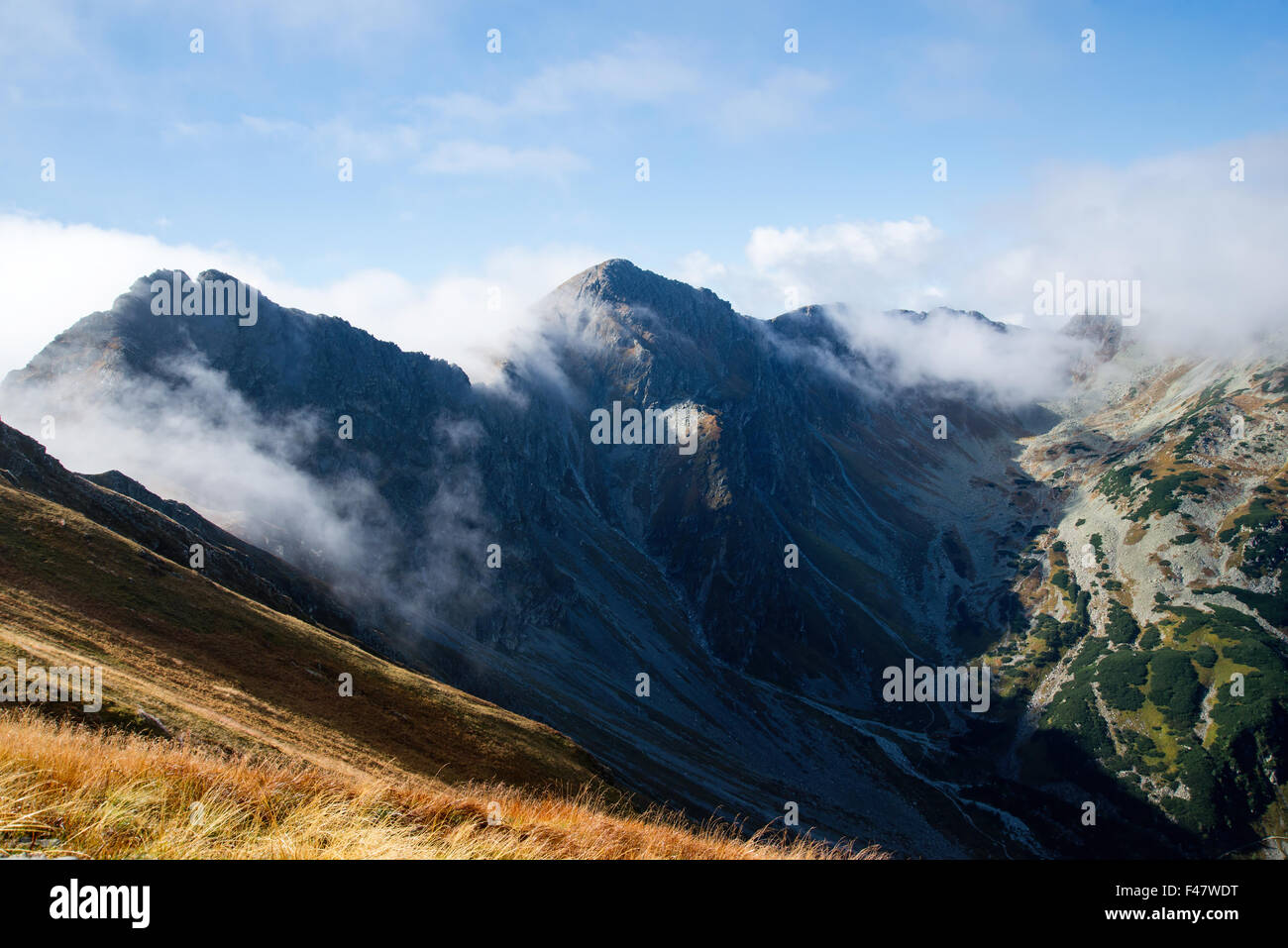view from Volovec at Tatra mountain peaks Stock Photo - Alamy