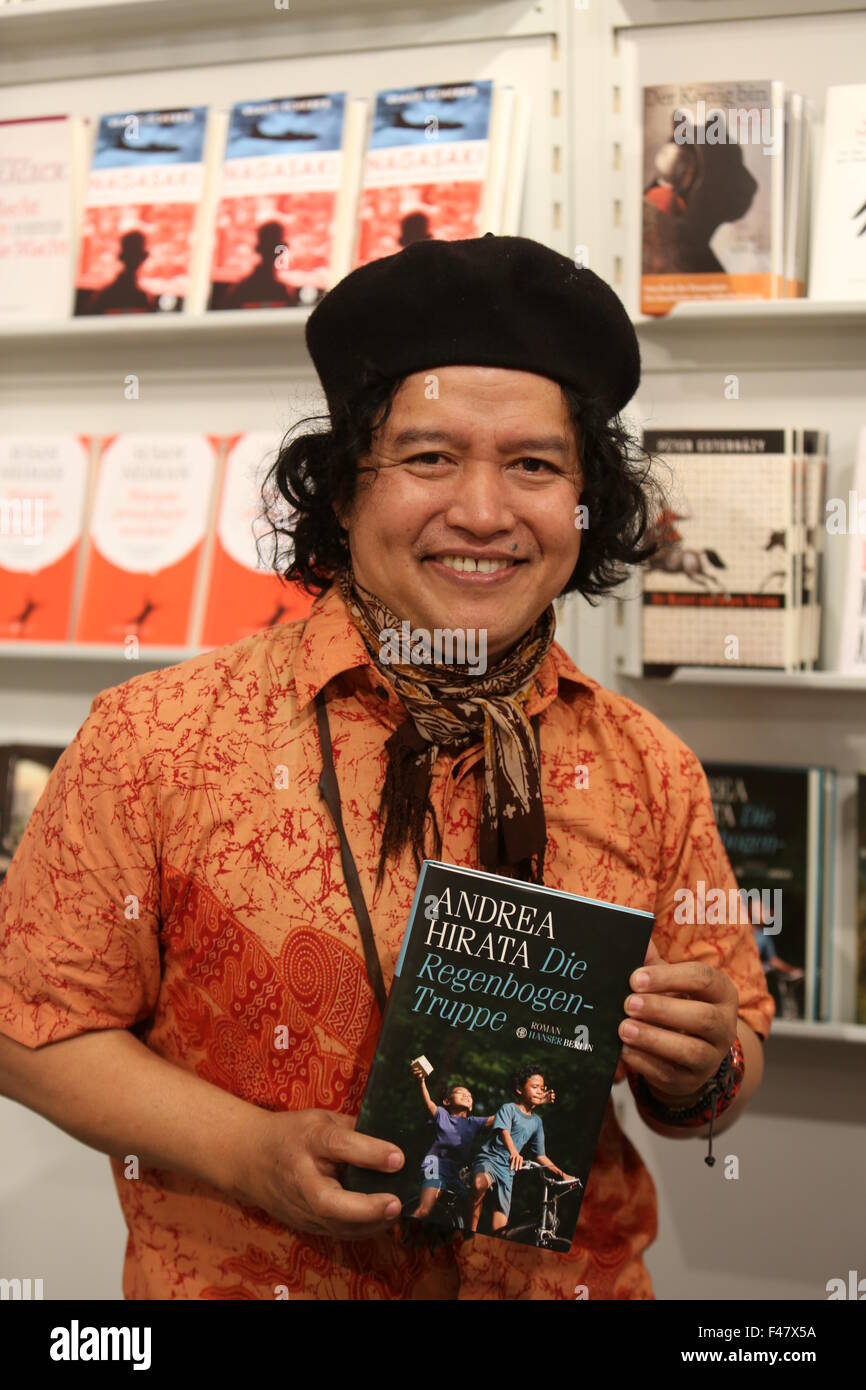 Indonesian author Andrea Hirata with his bestseller 'The Rainbow Troops ...