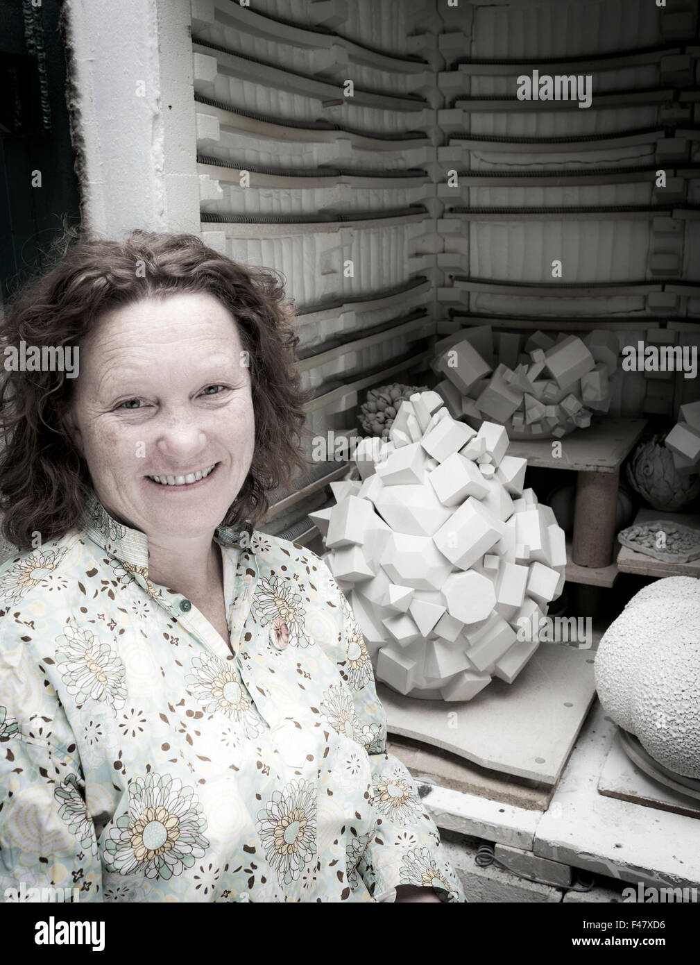 Ceramicist Kate Malone in her studio in Hackney, London, UK Stock Photo ...