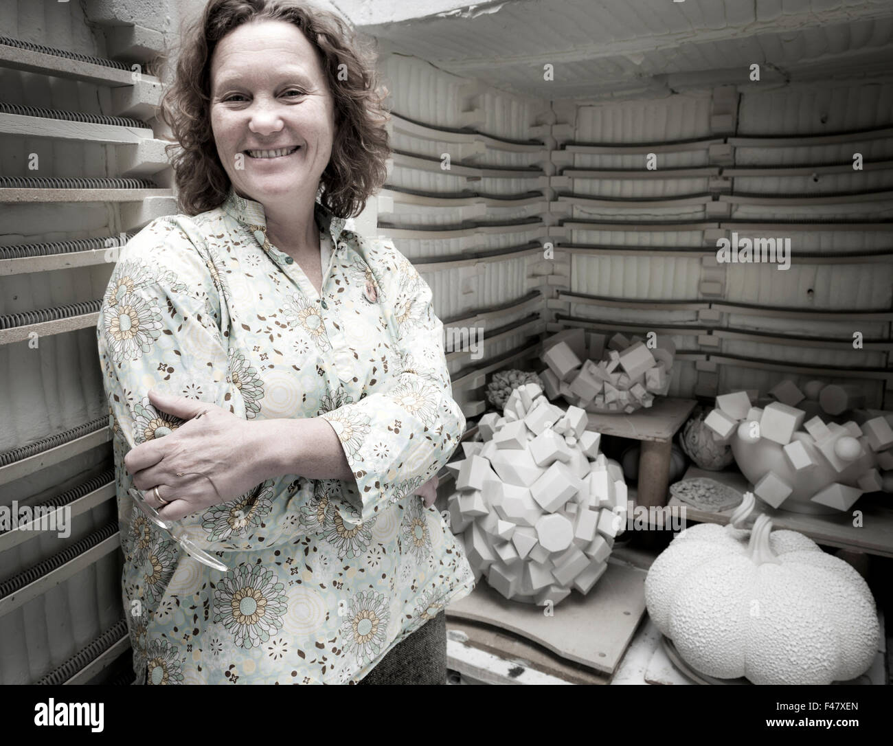 Ceramicist Kate Malone in her studio in Hackney, London, UK Stock Photo ...
