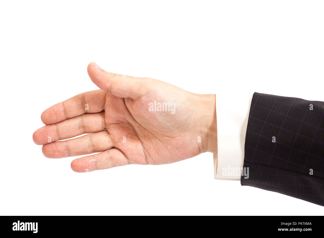 Empty gesture businessman hand isolated on white background Stock Photo ...