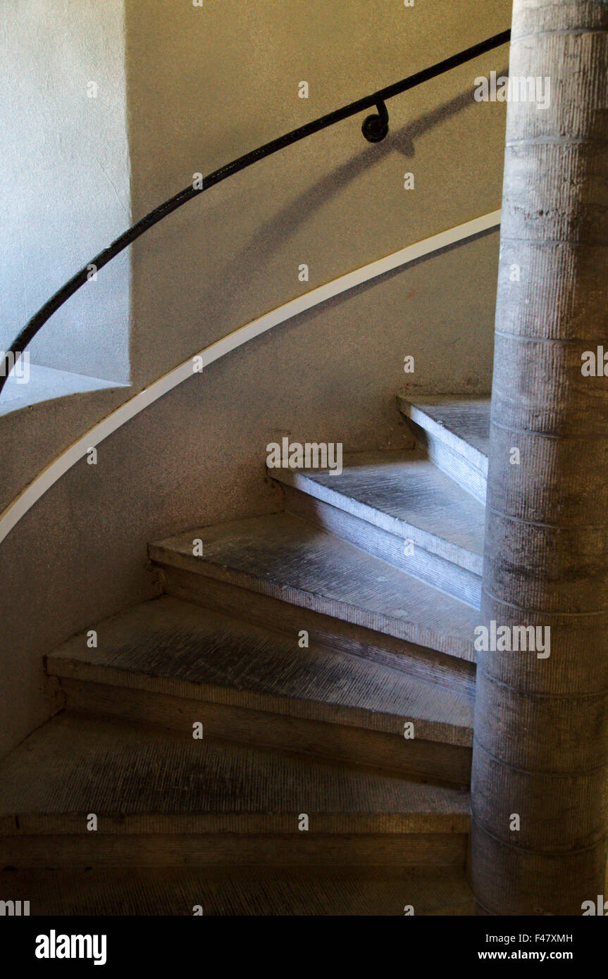spiral staircase made of stone, side view Stock Photo - Alamy