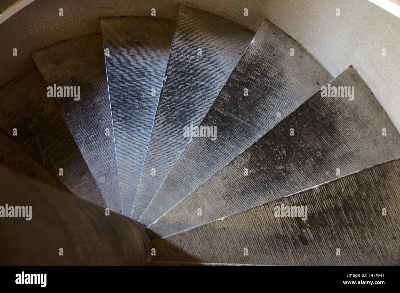spiral staircase made of stone, top view Stock Photo - Alamy