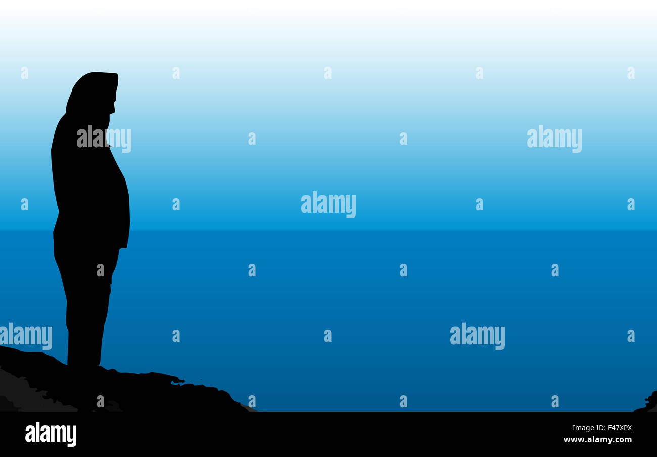 Man looking out to sea drawing hi-res stock photography and images - Alamy