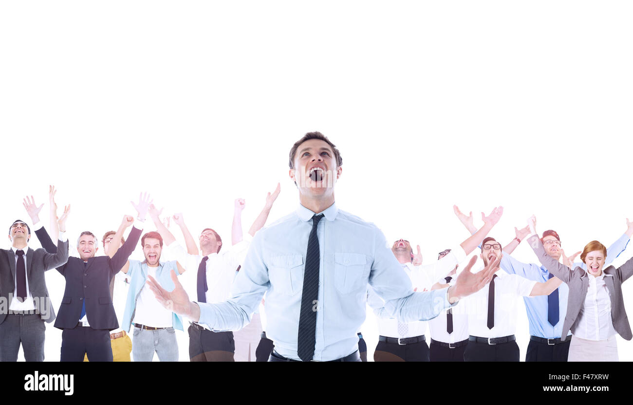Business team cheering shouting hi-res stock photography and images - Alamy