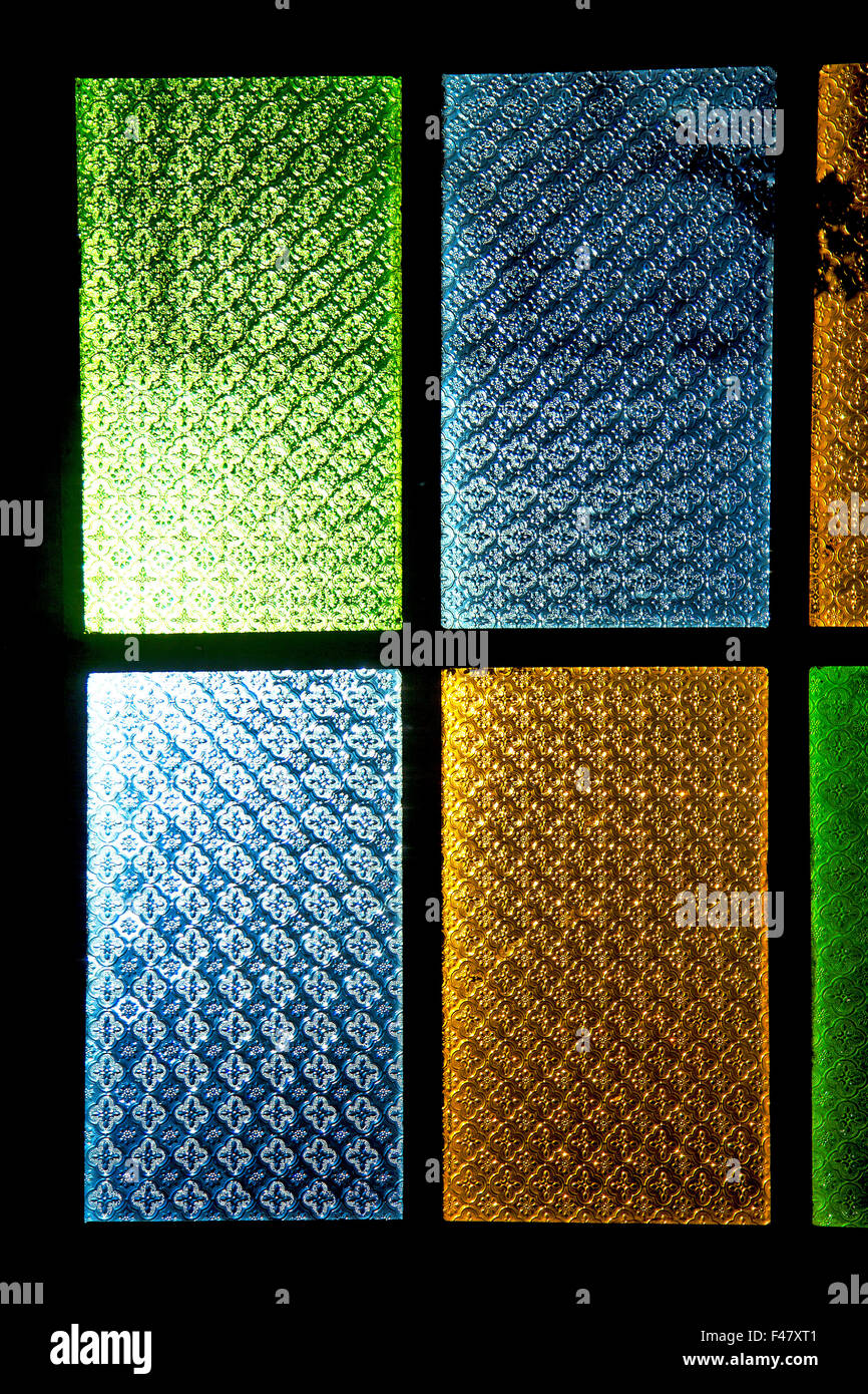 colorated glass and sun in morocco africa window and light Stock Photo ...