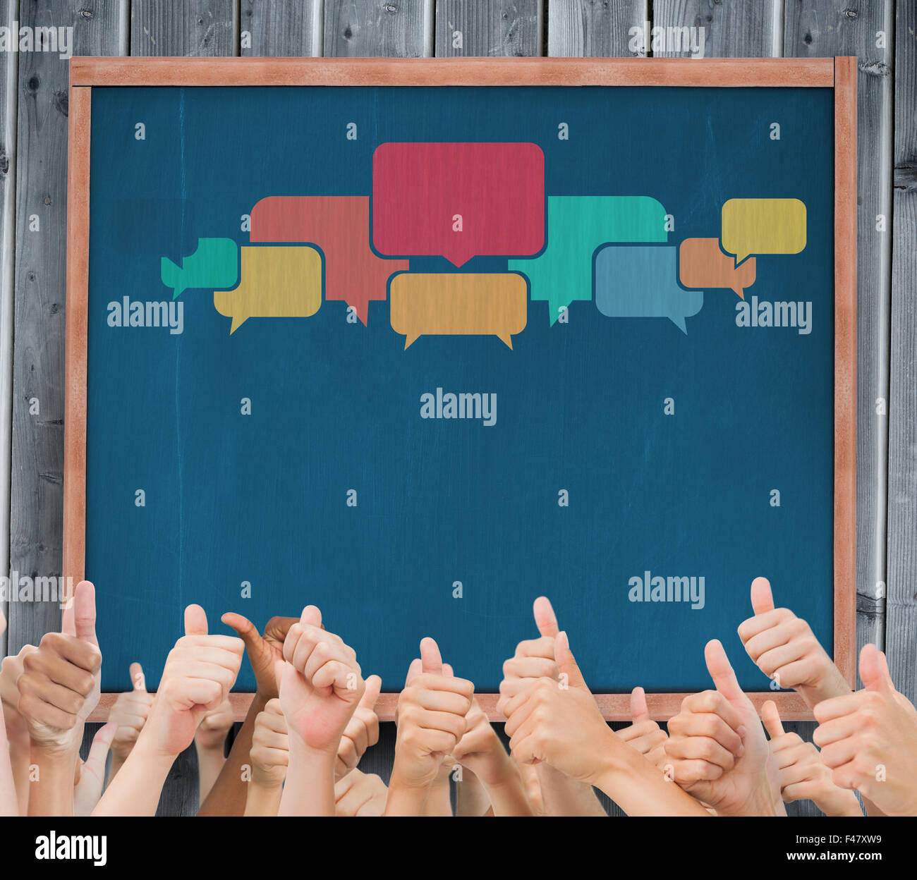 Composite image of hands giving thumbs up Stock Photo - Alamy