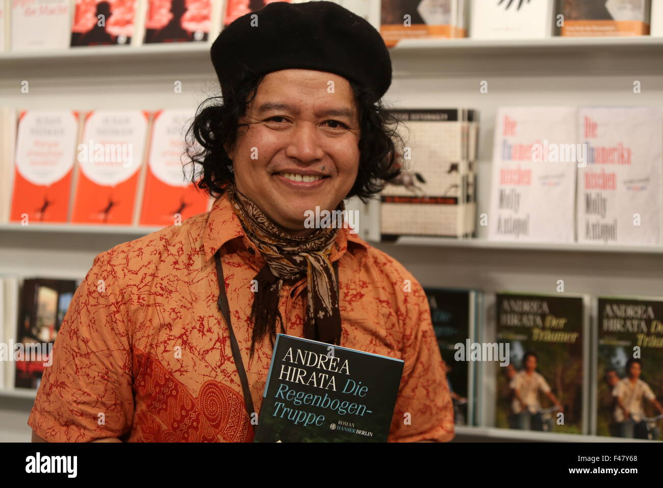 Indonesian author Andrea Hirata with his bestseller 'The Rainbow Troops ...