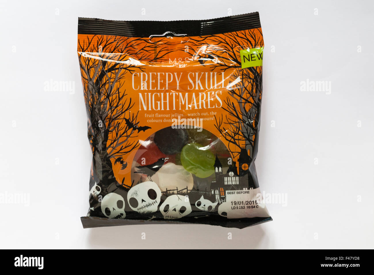 packet of M&S creepy skull nightmares fruit flavour jellies sweets for ...