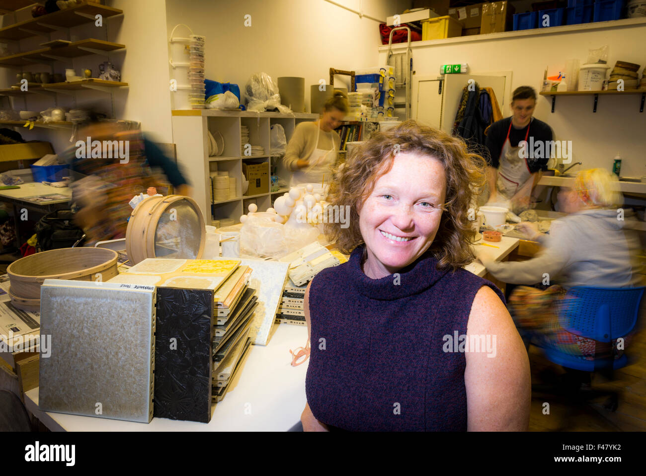 Ceramicist Kate Malone in her studio in Hackney, London, UK Stock Photo ...
