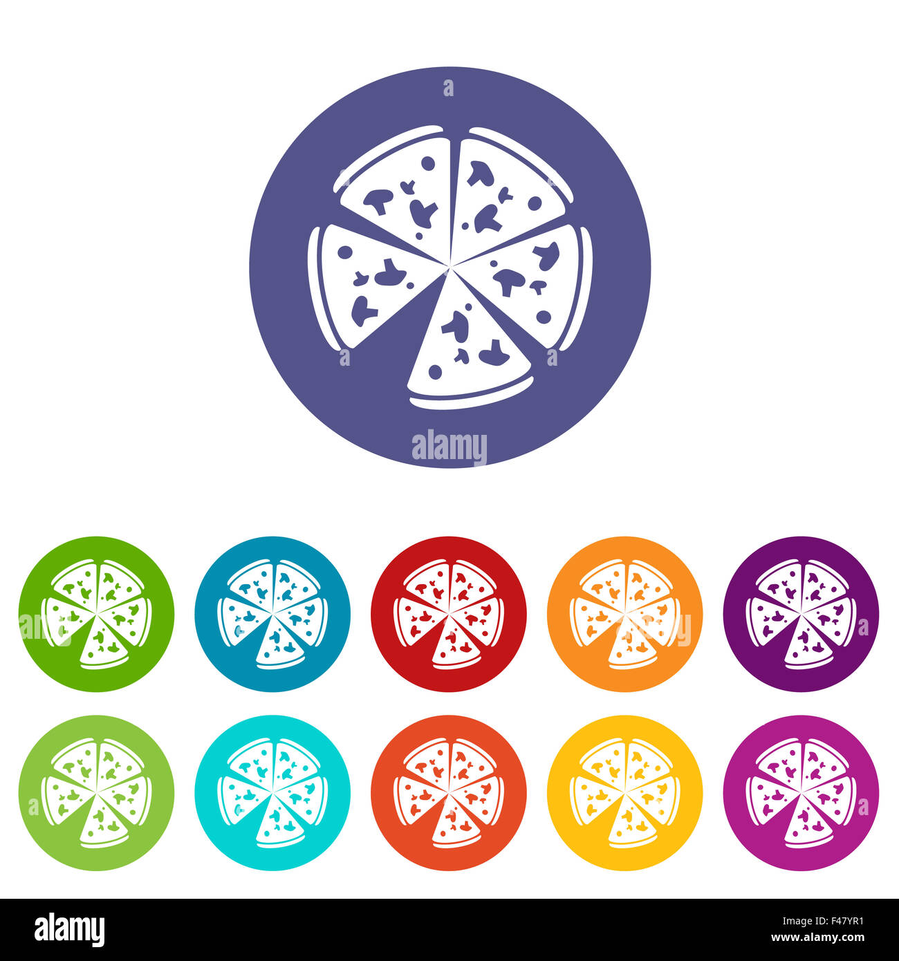 Pizza flat icon Stock Photo - Alamy