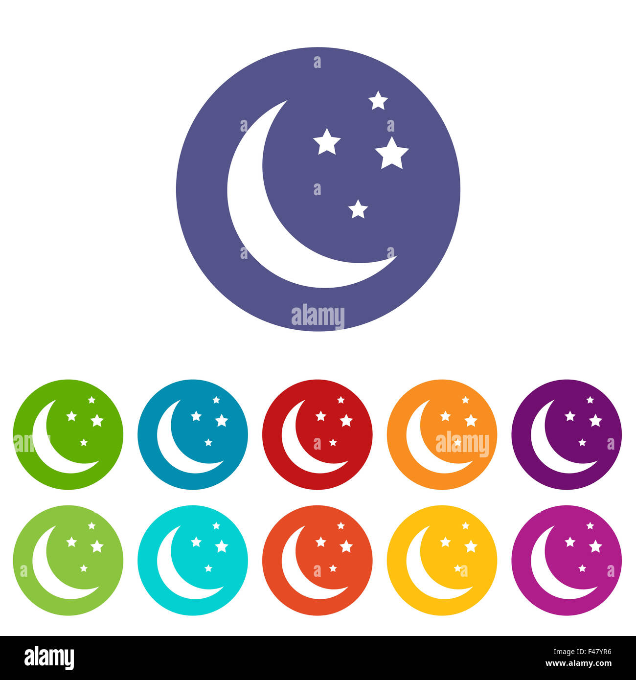 Moon flat icon Stock Photo - Alamy