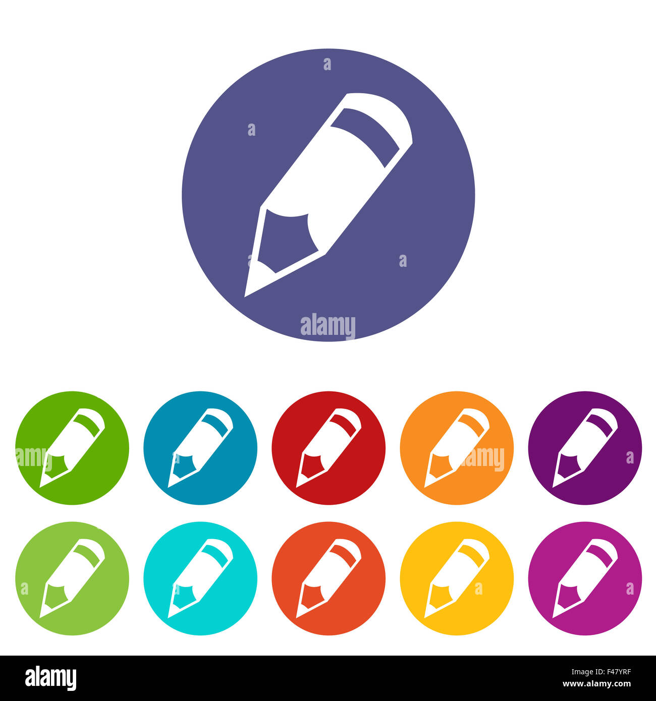 Pencil icon white circle hi-res stock photography and images - Alamy