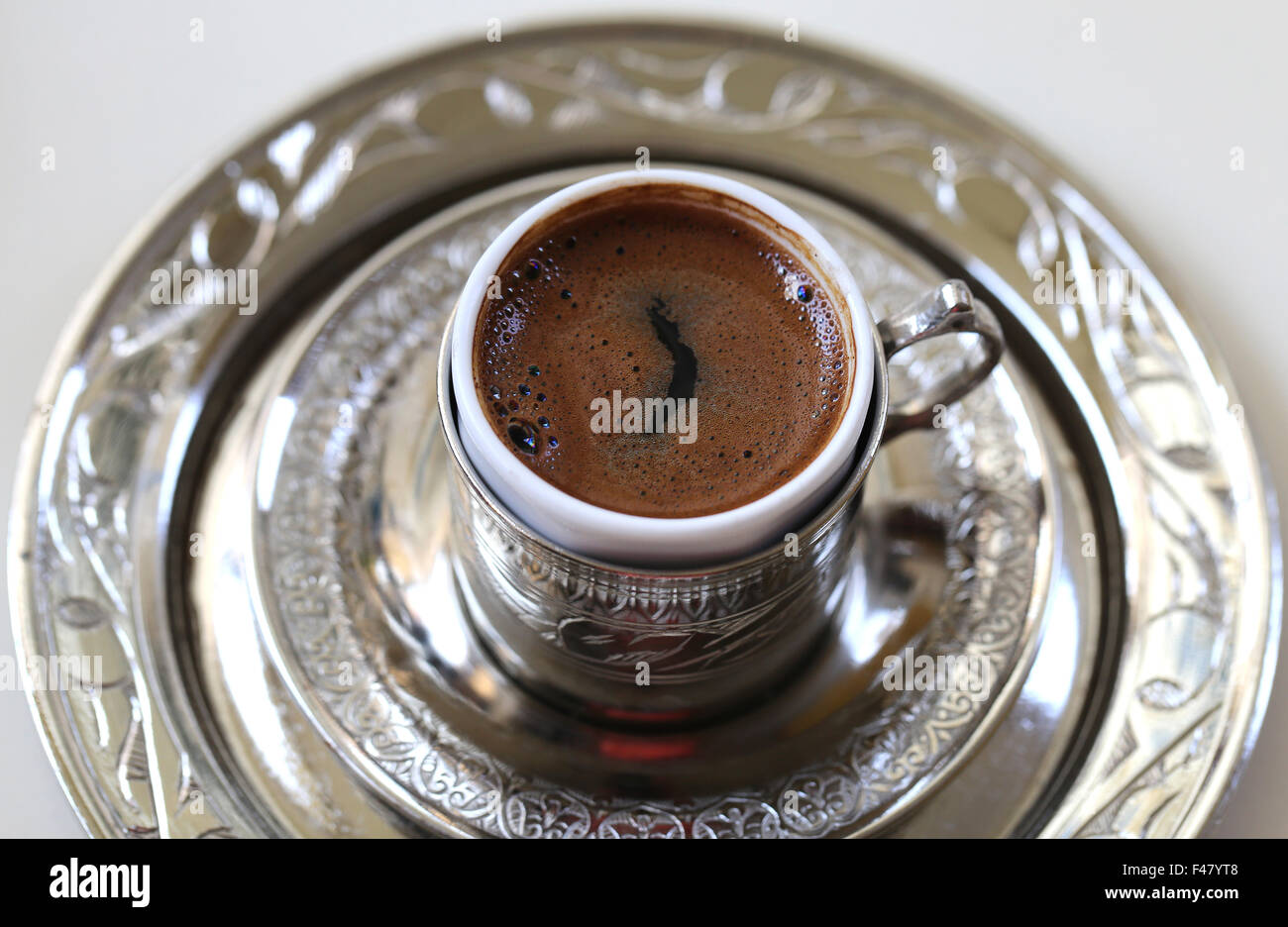 delicious fresh Turkish coffee in a cafe Stock Photo - Alamy