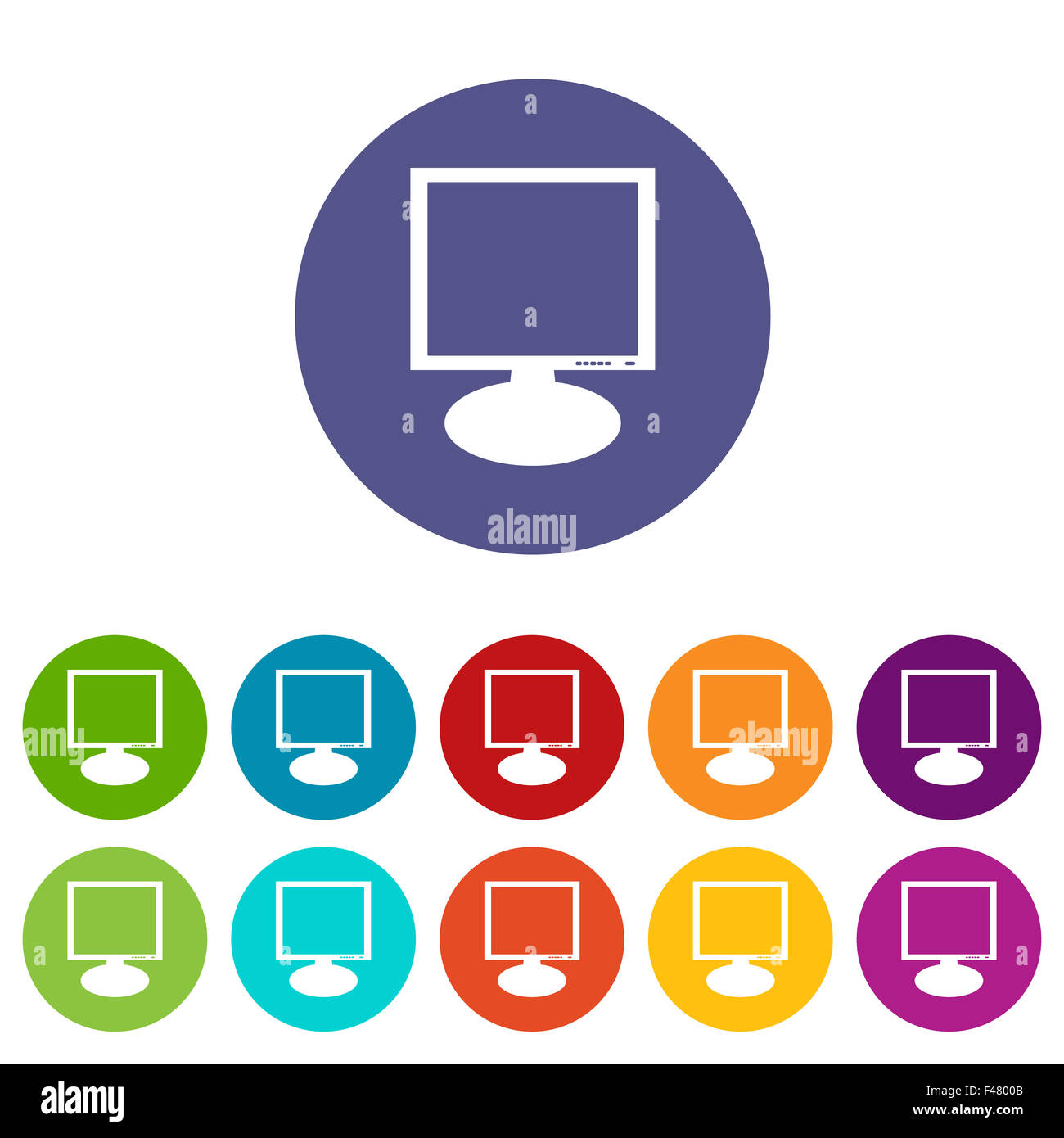 Monitor flat icon Stock Photo - Alamy