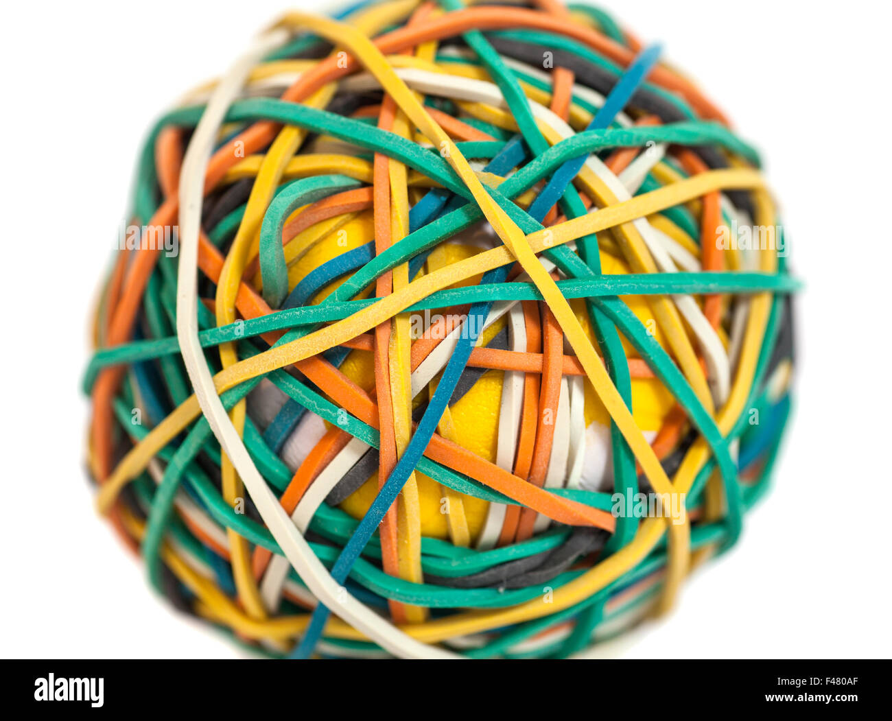 Colorful rubber band ball isolated on white background Stock Photo - Alamy