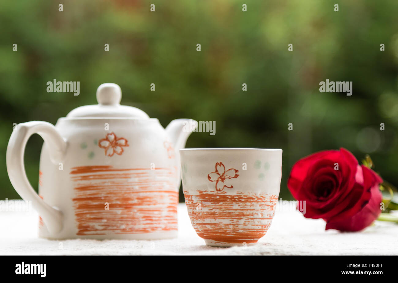 tea and rose Stock Photo - Alamy