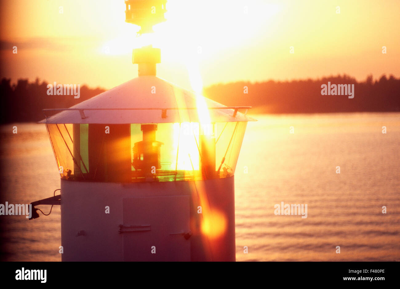 Lighthouse in sunset, Stockholm archipelago, Sweden Stock Photo - Alamy