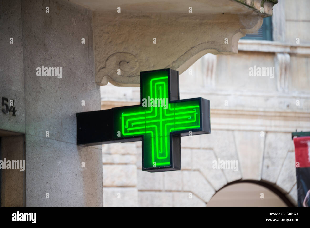 Sign of drugstore on the street Stock Photo - Alamy