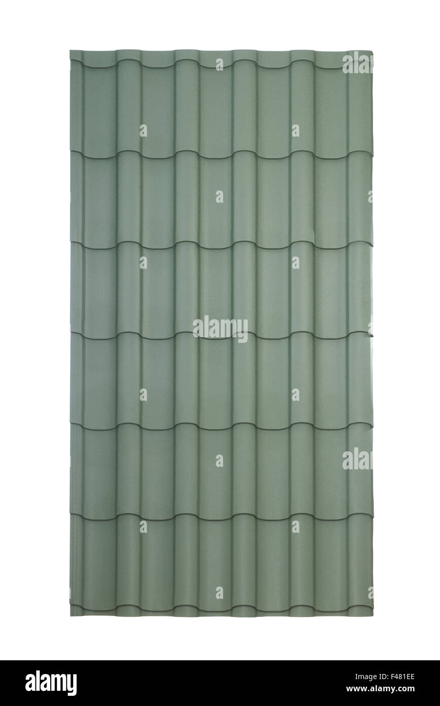 Green metal roof tile Cut Out Stock Images & Pictures - Alamy