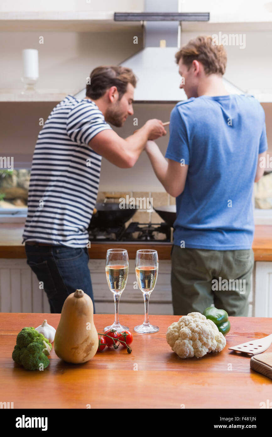 Gay Couple Cooking Together High Resolution Stock Photography and ...