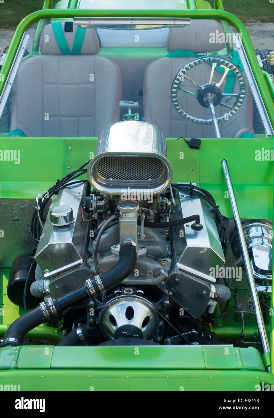 high powered car engine at car show Stock Photo - Alamy