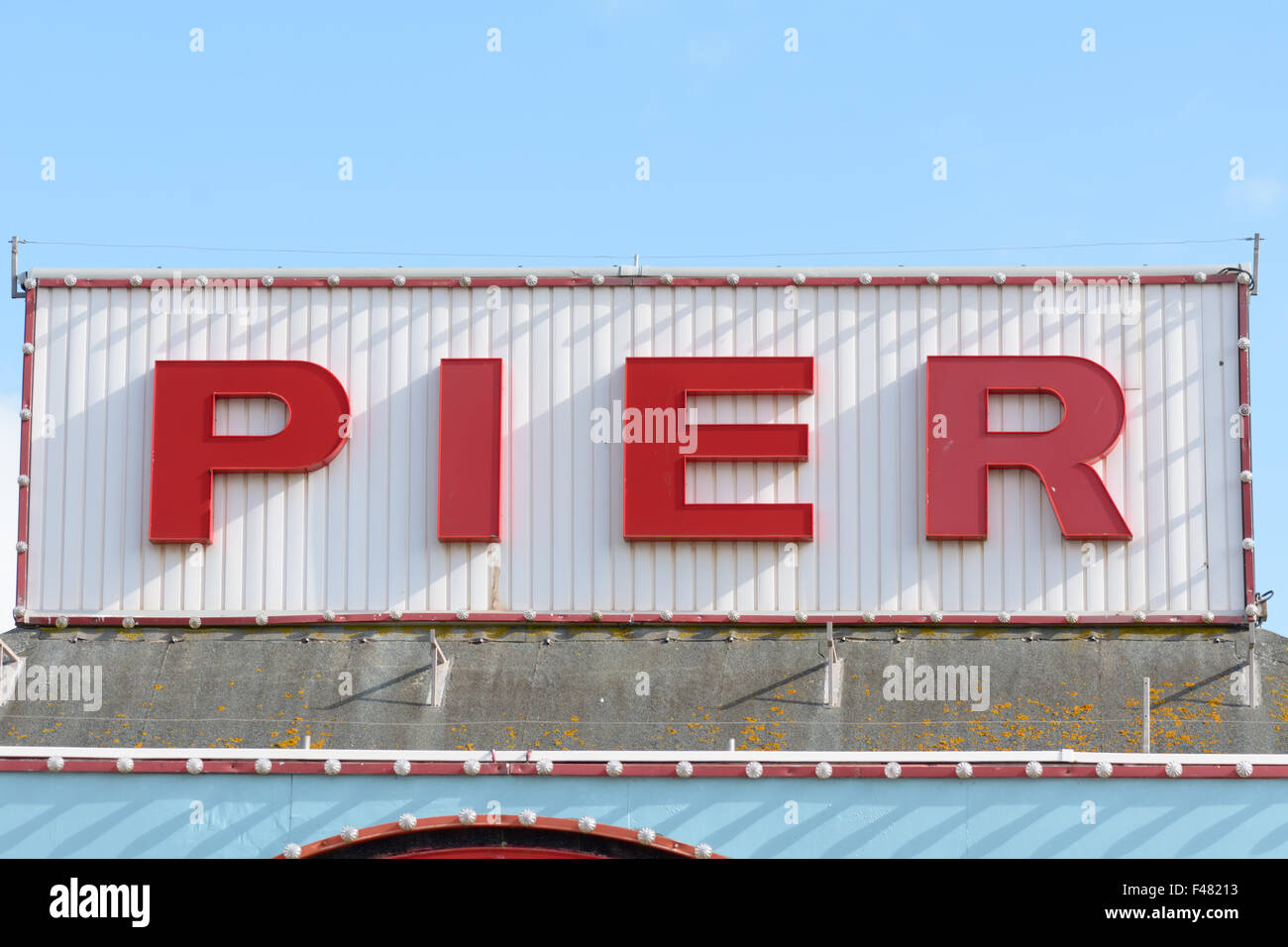 Pier sign at the Victorian era (constructed between 1865-1867) pier in ...