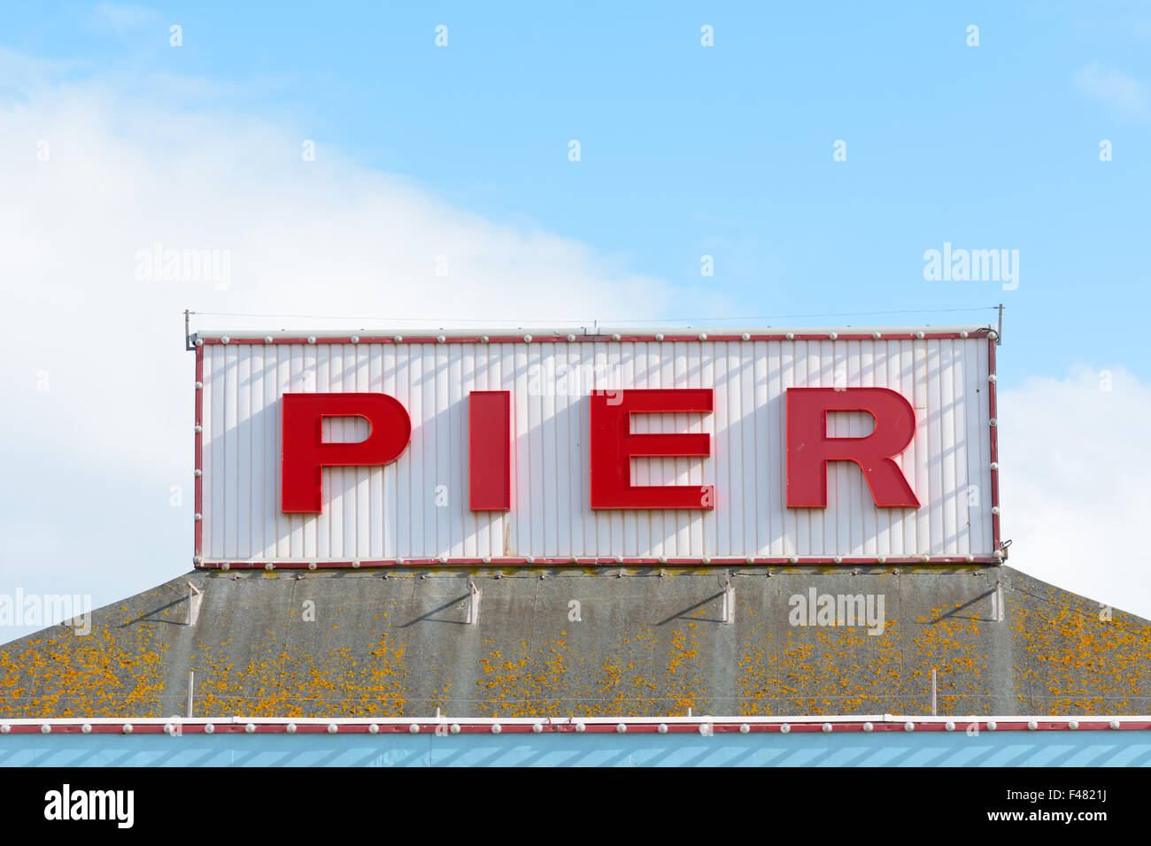 Pier sign at the Victorian era (constructed between 1865-1867) pier in ...
