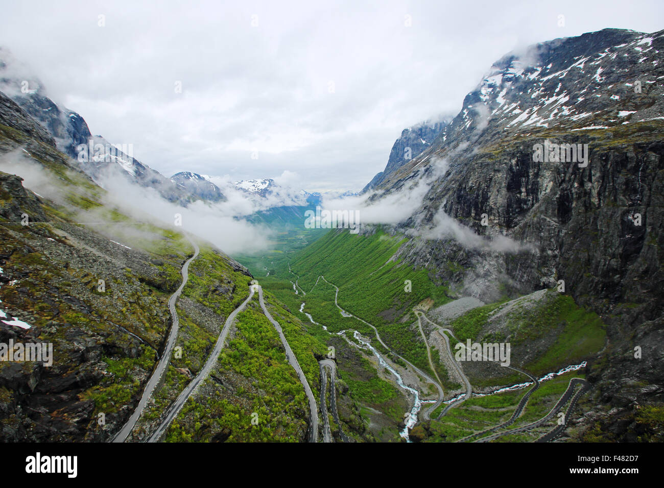 Famous Norwegian Troll's Path Trollstigen or Trollstigveien winding ...
