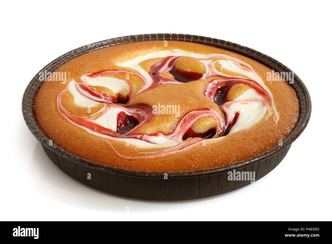 Cream cake with strawberry jam Stock Photo - Alamy