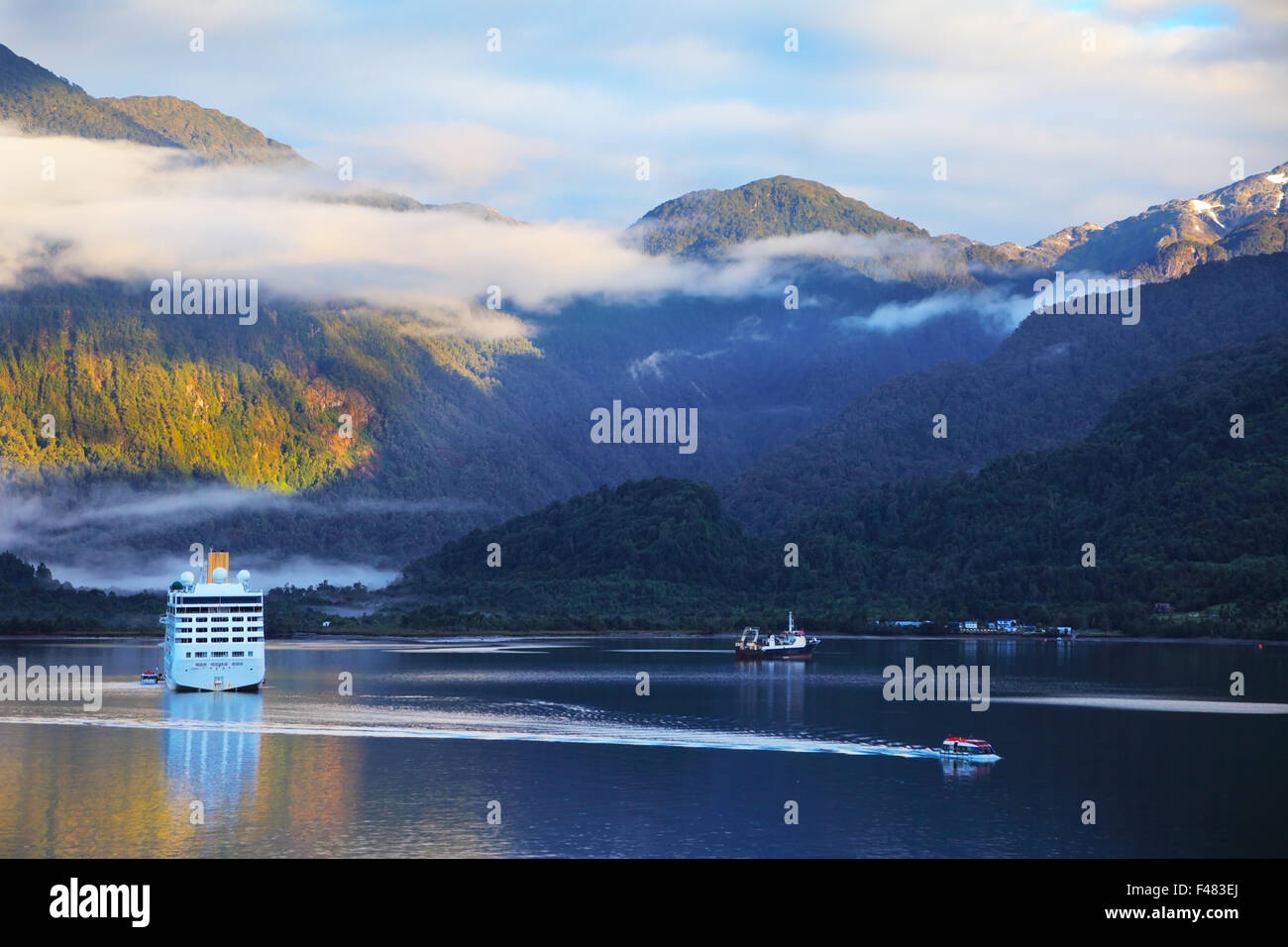 Ferry in fjord hi-res stock photography and images - Alamy