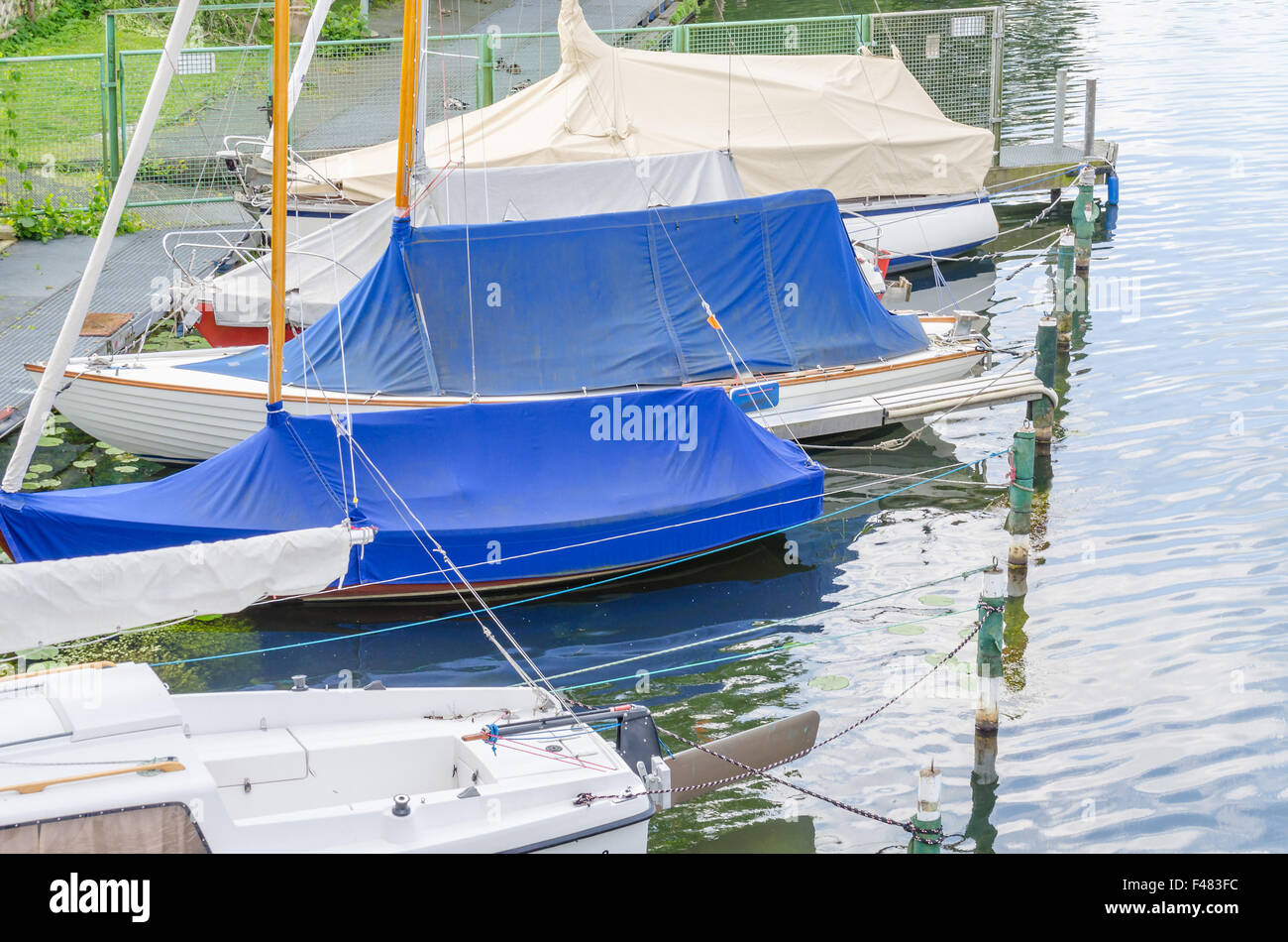 Sport boats, sailing boats at berth Stock Photo - Alamy