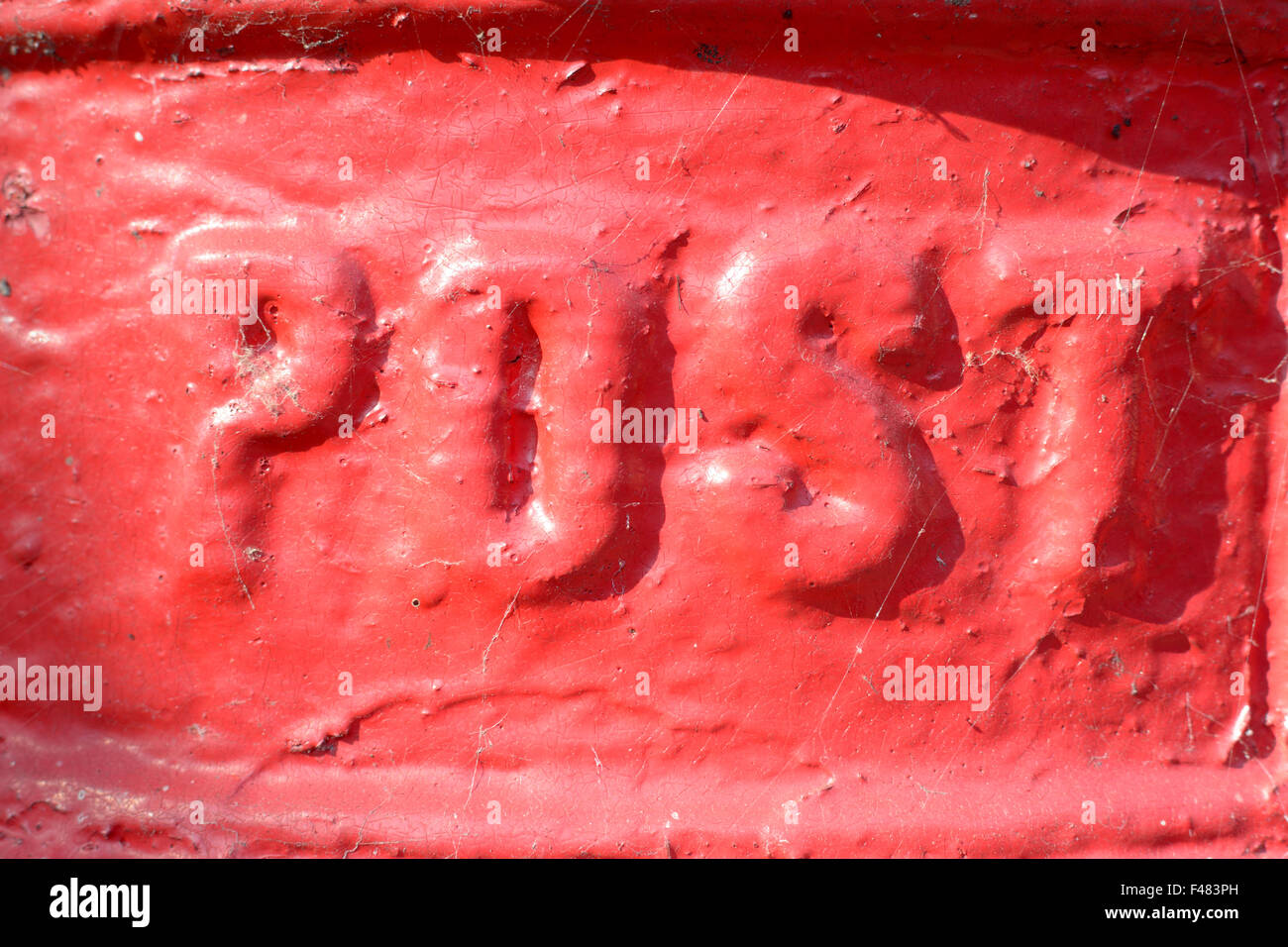 Royal Mail Post Box - Post lettering close-up Stock Photo - Alamy