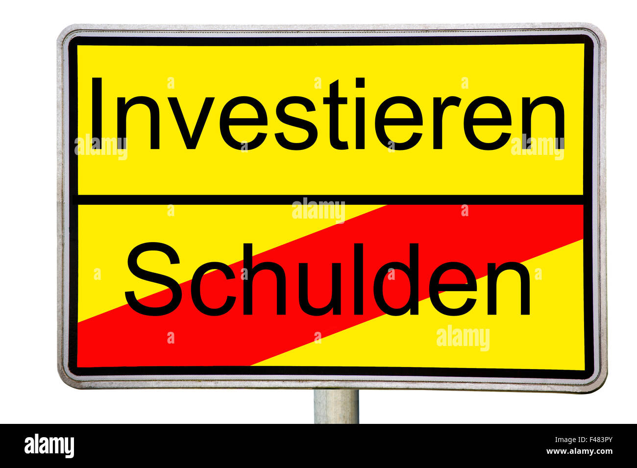Road sign Invest debt Stock Photo - Alamy
