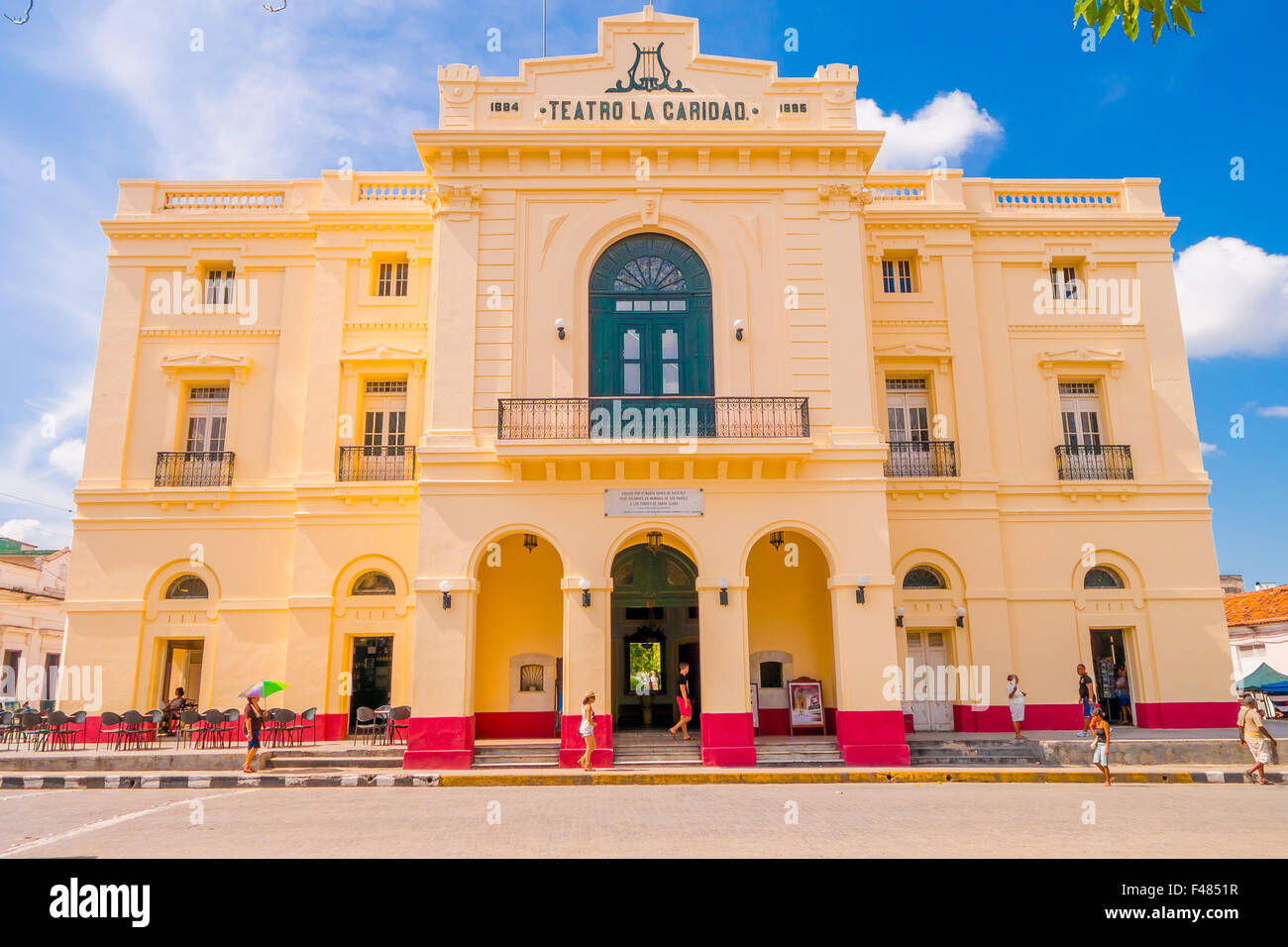 Theater Caridad in Vidal park built in 1885, Santa Clara, Cuba Stock ...