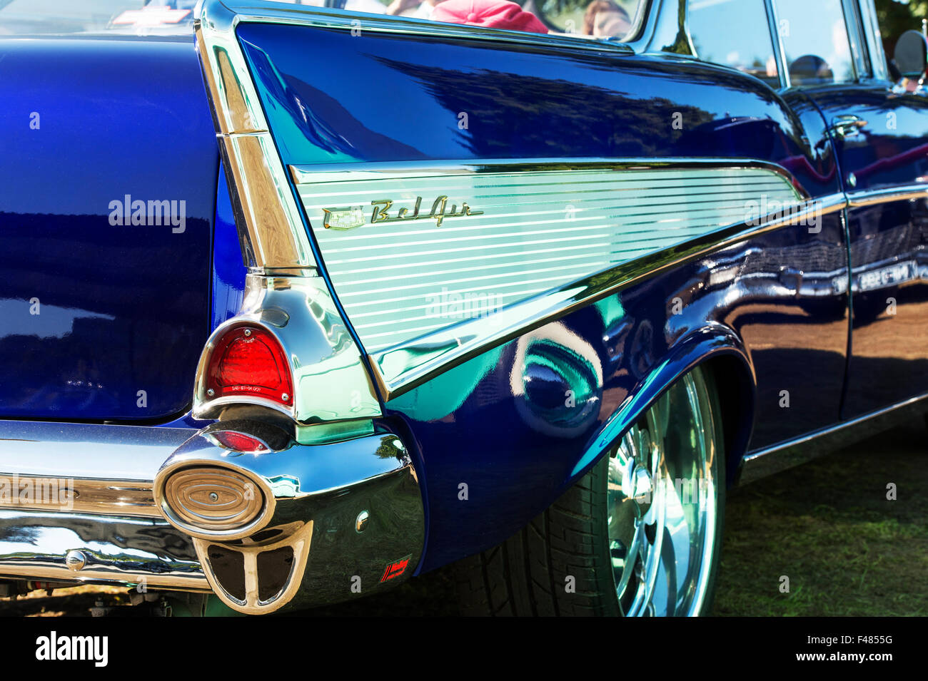 1957 Chevrolet Bel air tail fin. Classic American car Stock Photo - Alamy