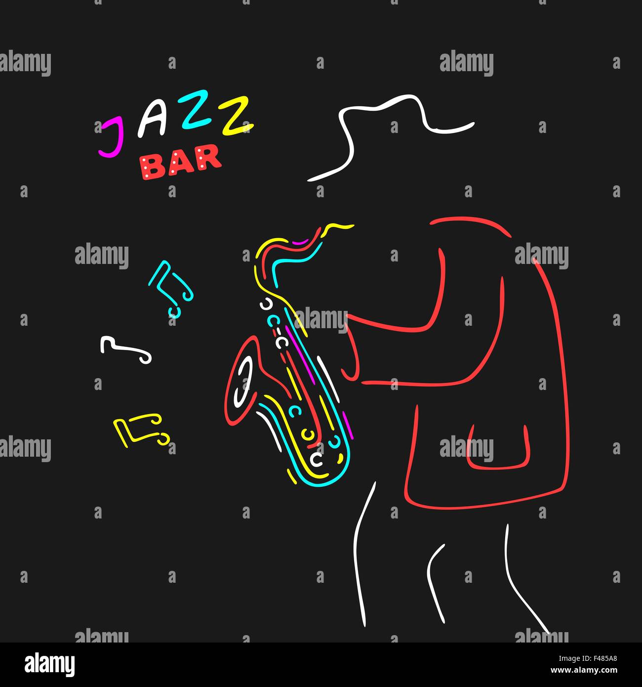 Jazz neon sign Stock Vector Images - Alamy