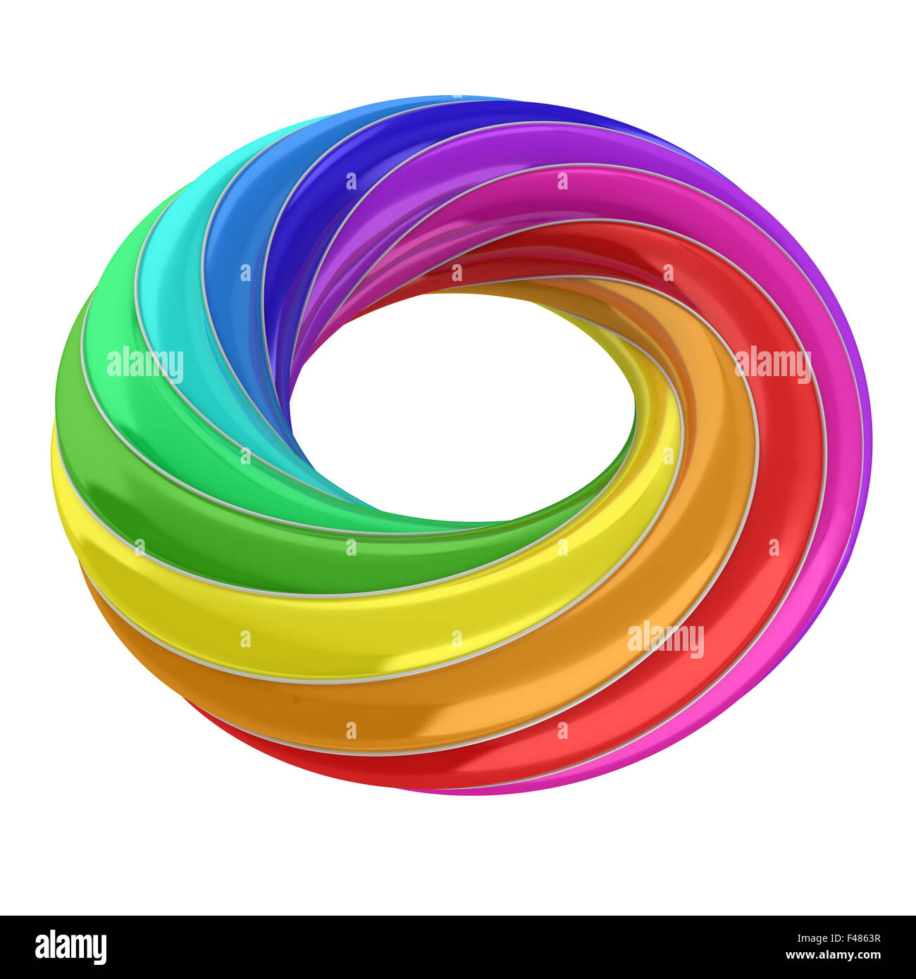 3d abstract shape - rainbow ring Stock Photo - Alamy